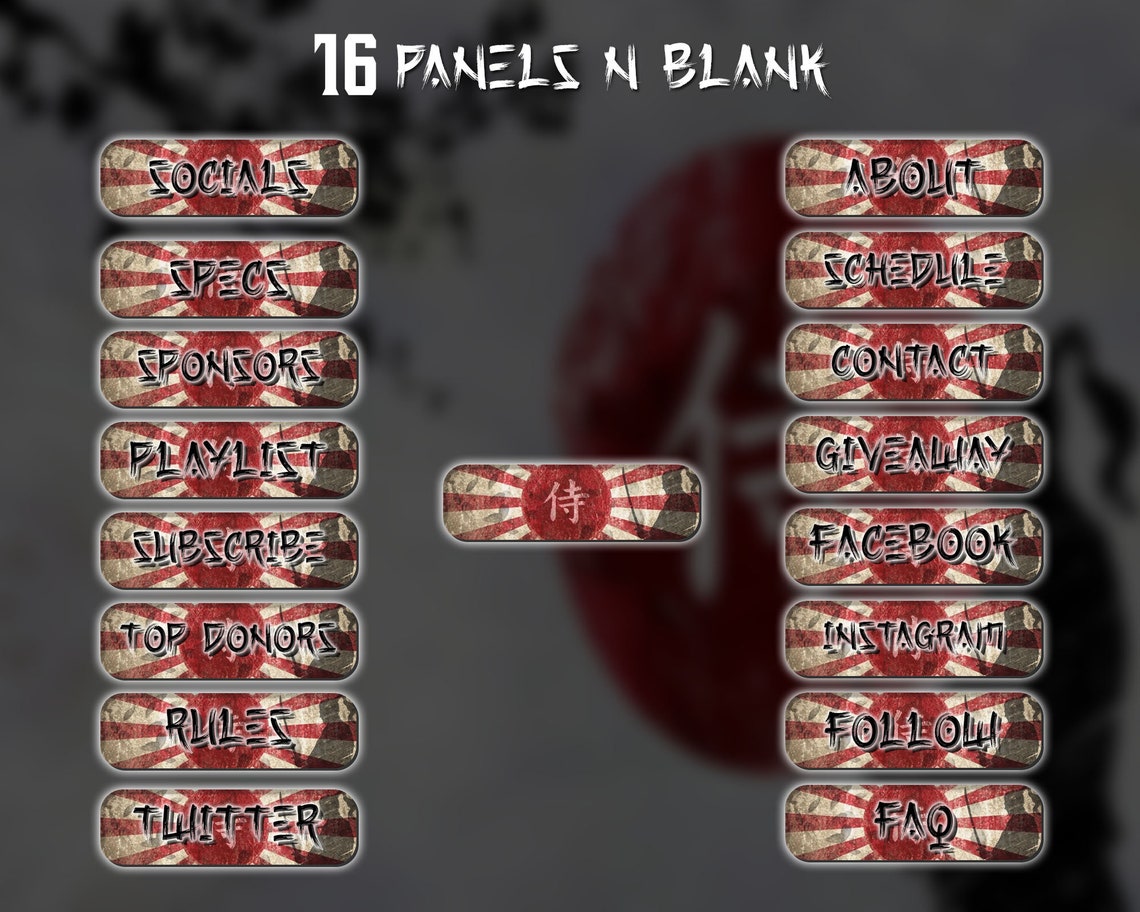 Animated Japanese Stream Overlay Package - Samurai Themed - Screens ...