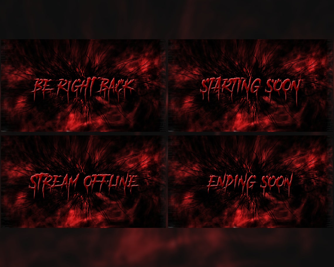 Animated Bloody Horror Twitch Overlay Package Screens - Etsy
