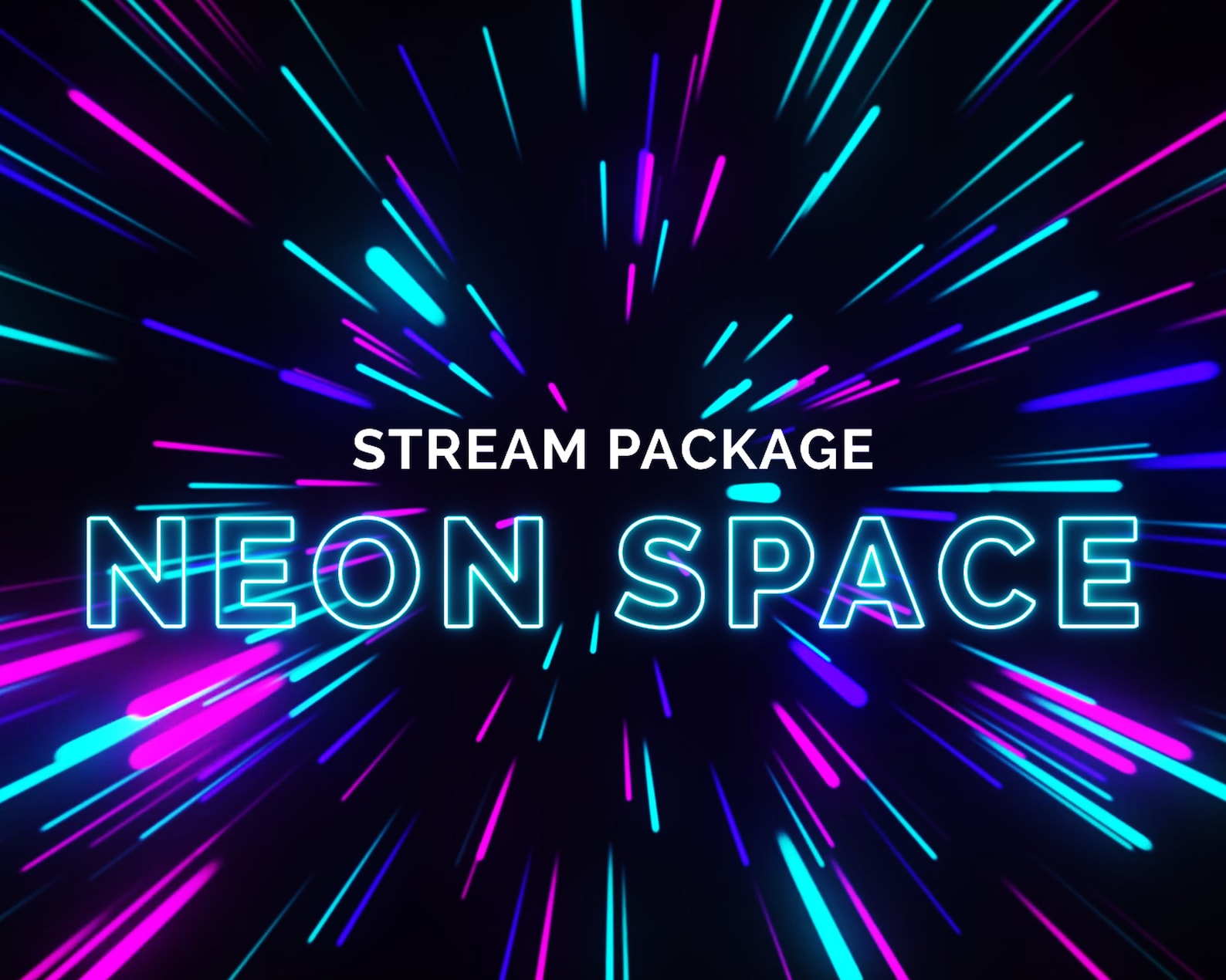 Neon Space Stars Animated Stream Overlay Package | Screens, Alerts ...