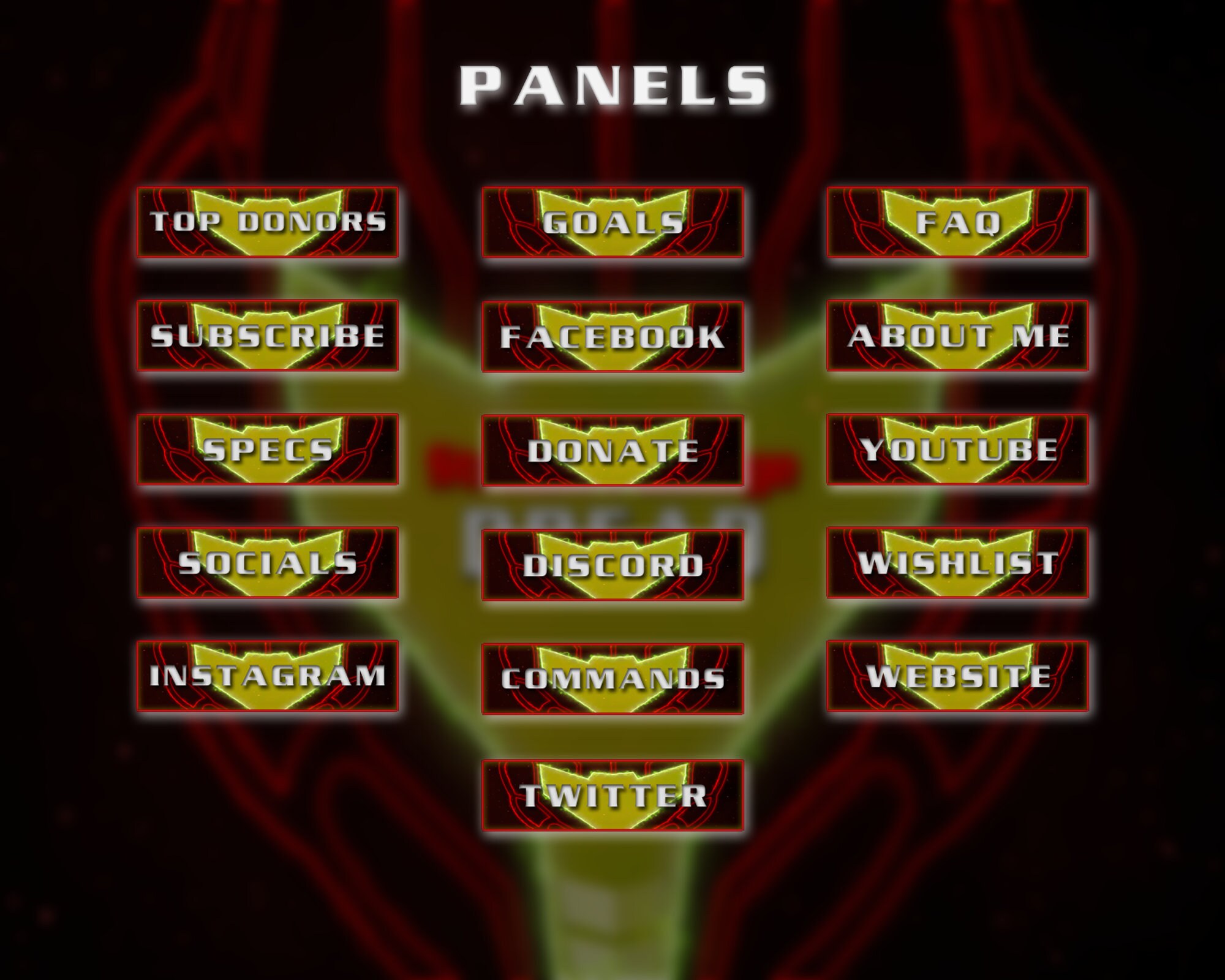 DREAD Animated Stream Overlay Package | Screens, Alerts, Webcam,stinger ...