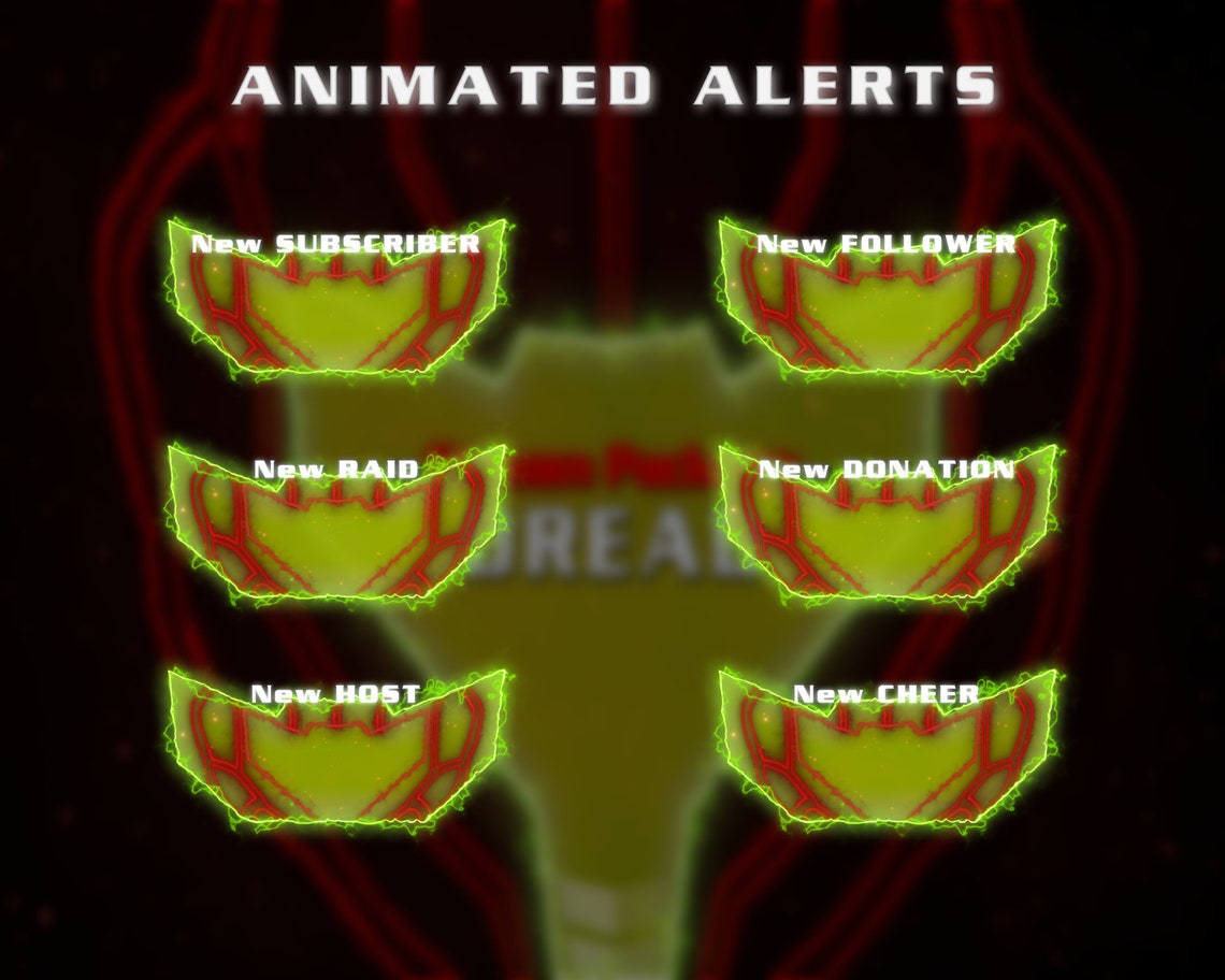 DREAD Animated Stream Overlay Package | Screens, Alerts, Webcam,stinger ...