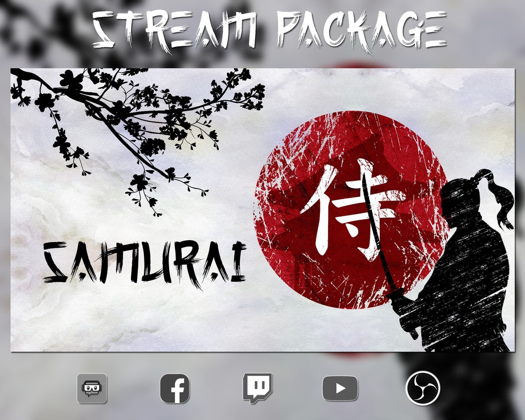 Animated Japanese Stream Overlay Package - Samurai Themed - Screens ...