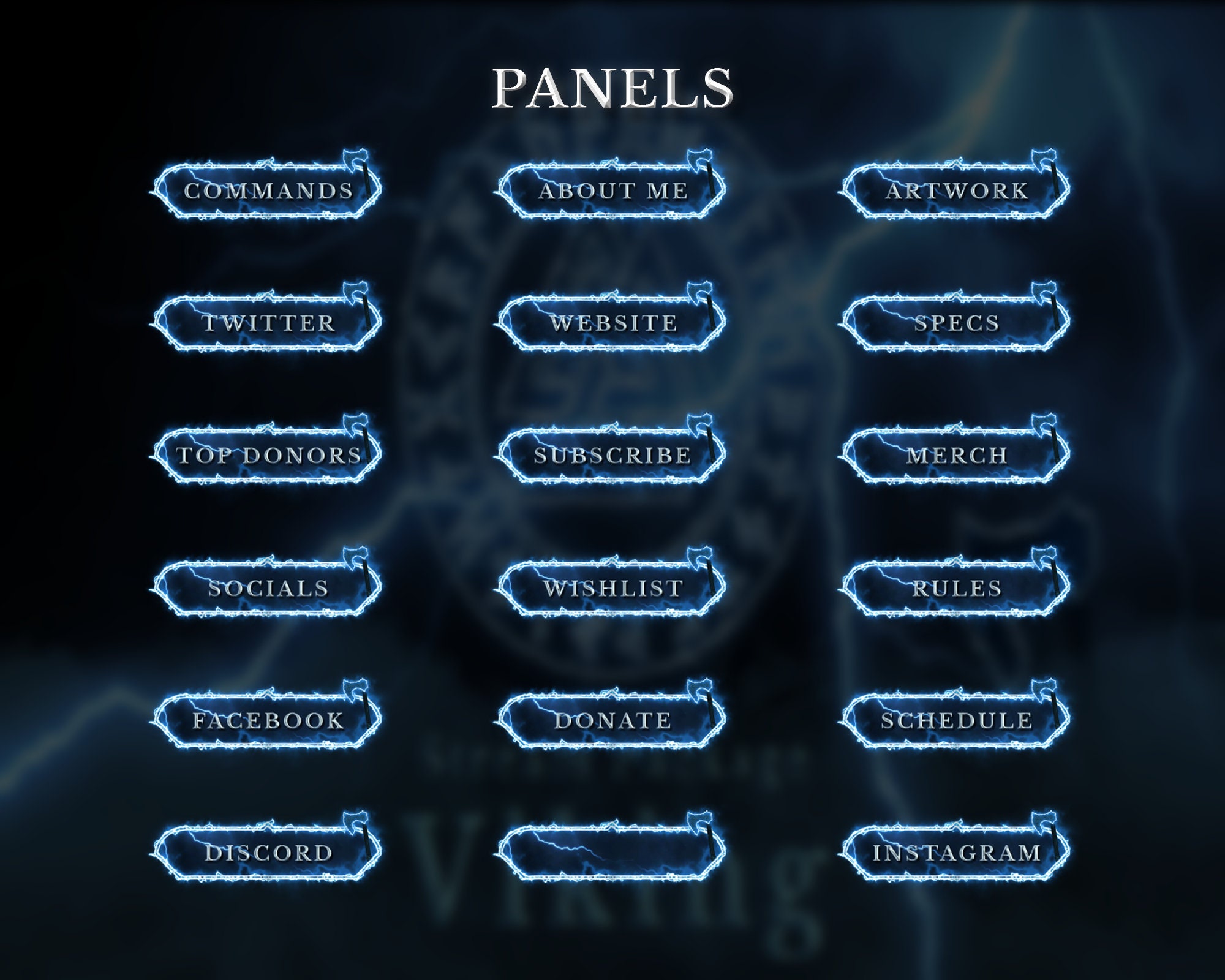 Animated Viking / Lightning Twitch Overlay Package - Screens, Alerts ...