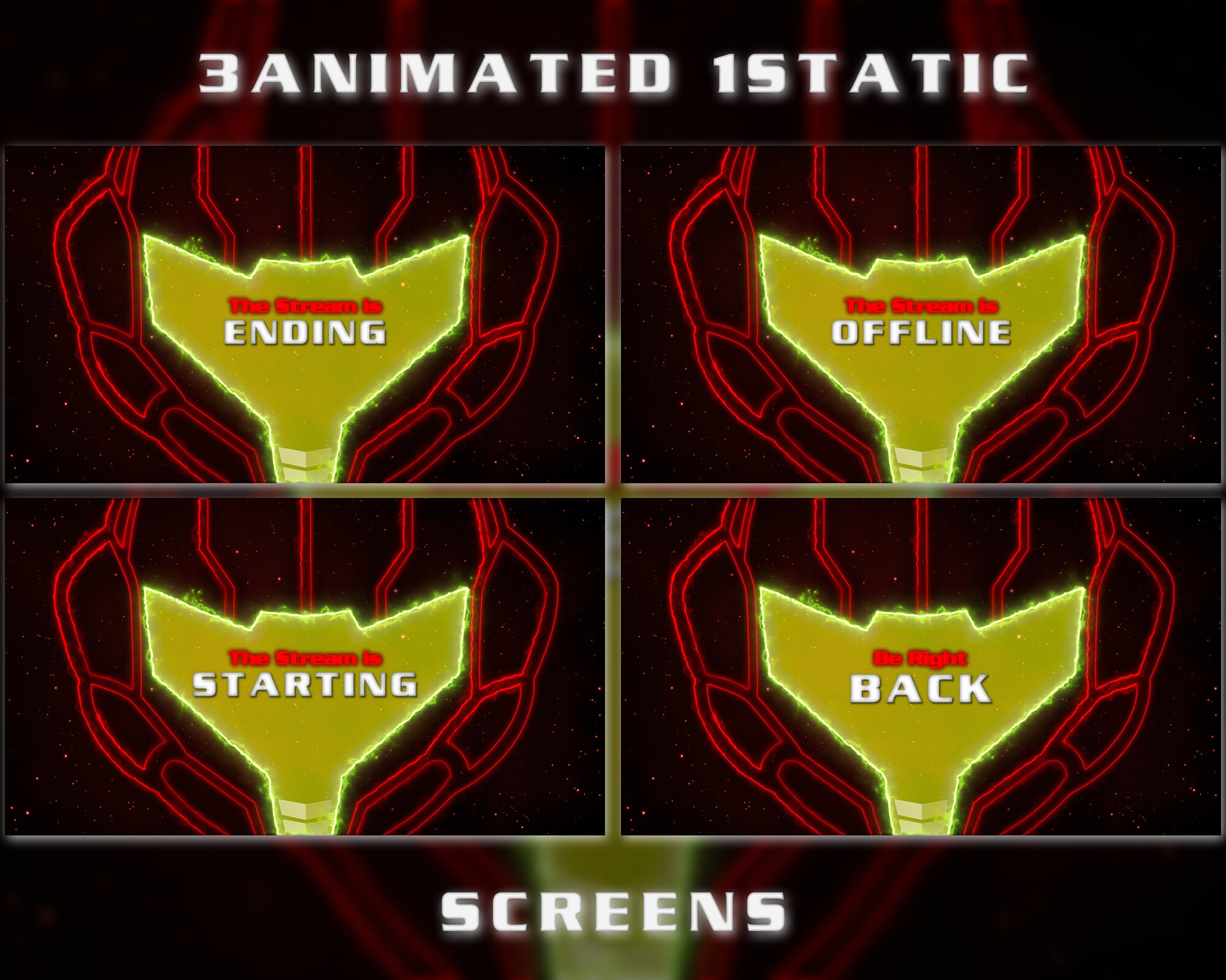 DREAD Animated Stream Overlay Package | Screens, Alerts, Webcam,stinger ...