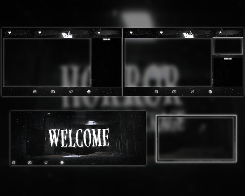 Animated Horror Twitch Overlay Package - Screens, Alerts, Webcam ...