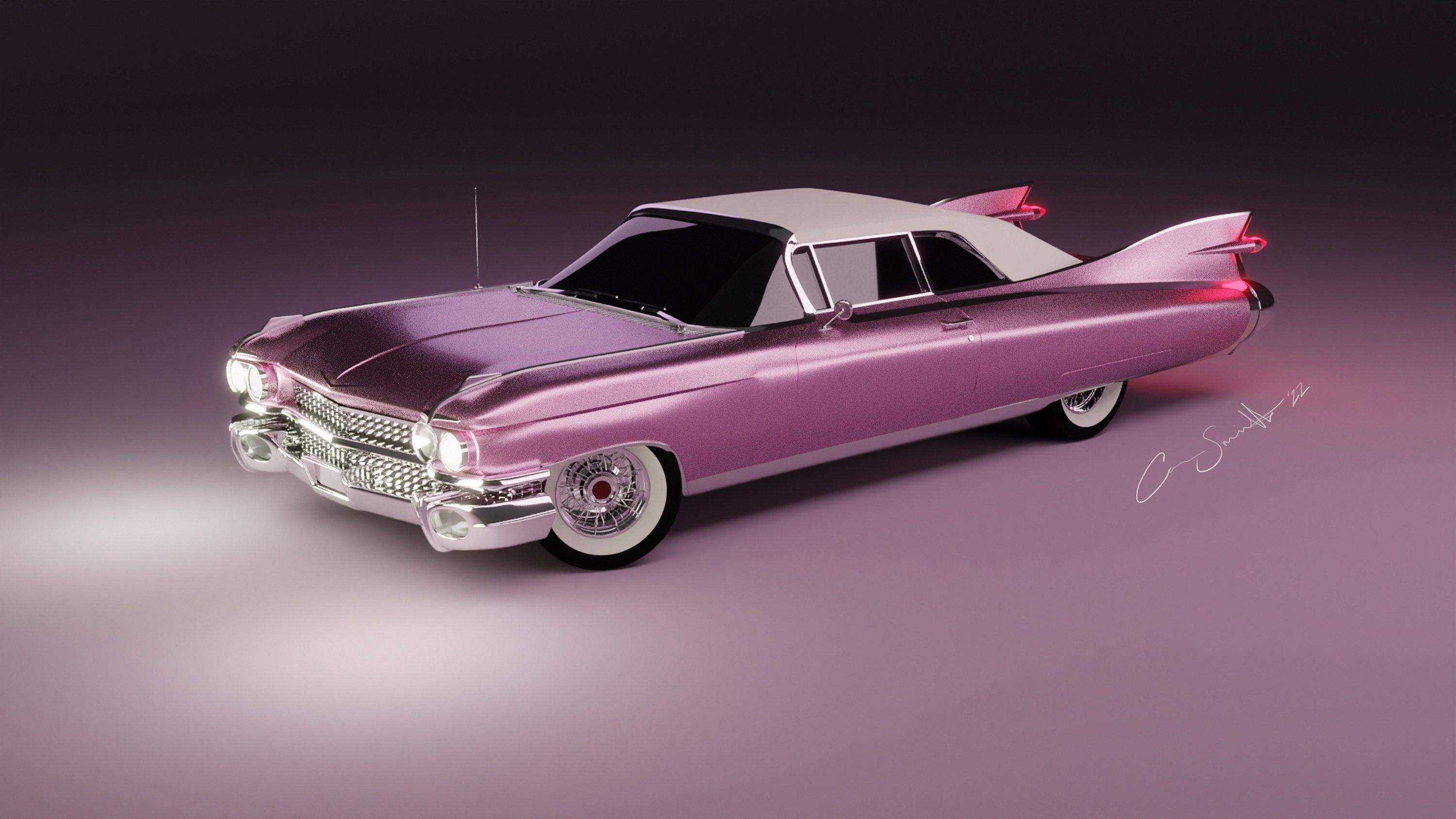 Limited, Signed Render of a Cadillac Eldorado - Etsy