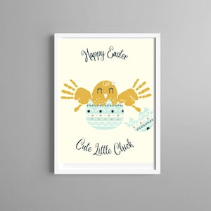 Easter Chicken Handprint Art, Printable, Kids Baby Toddler Handprint ...
