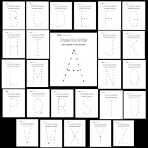 26 Printable Alphabet Tracing Worksheets, Trace the Uppercase Alphabet ...