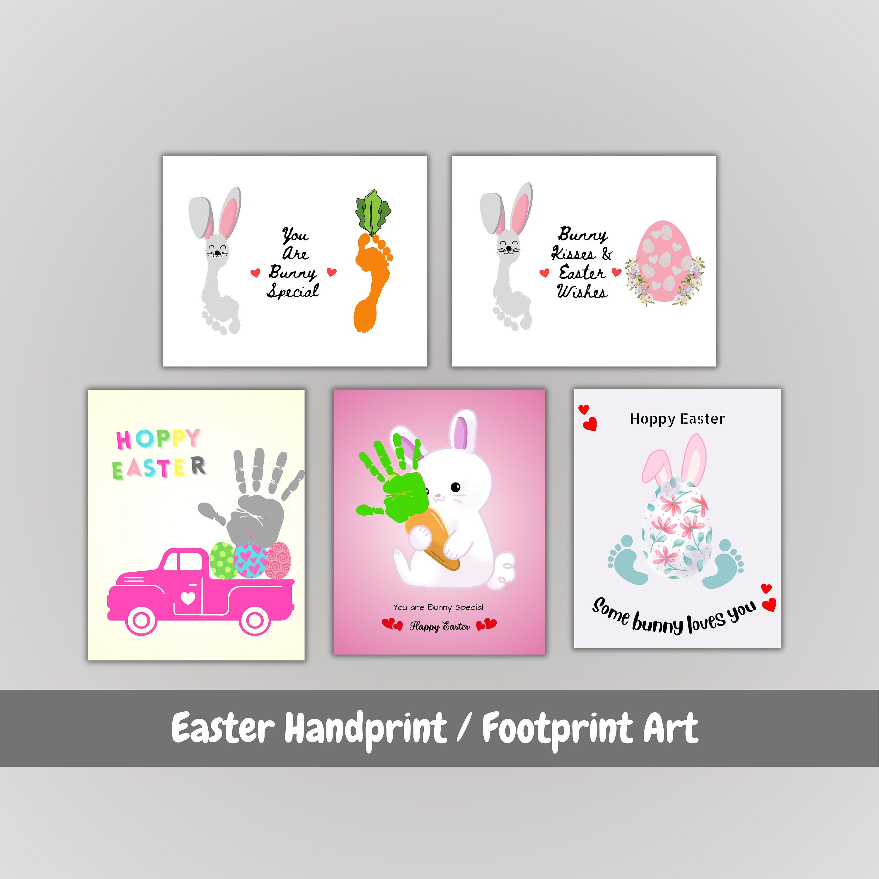 Easter Handprint Footprint Craft Bundle, Printable Handprint Footprint ...