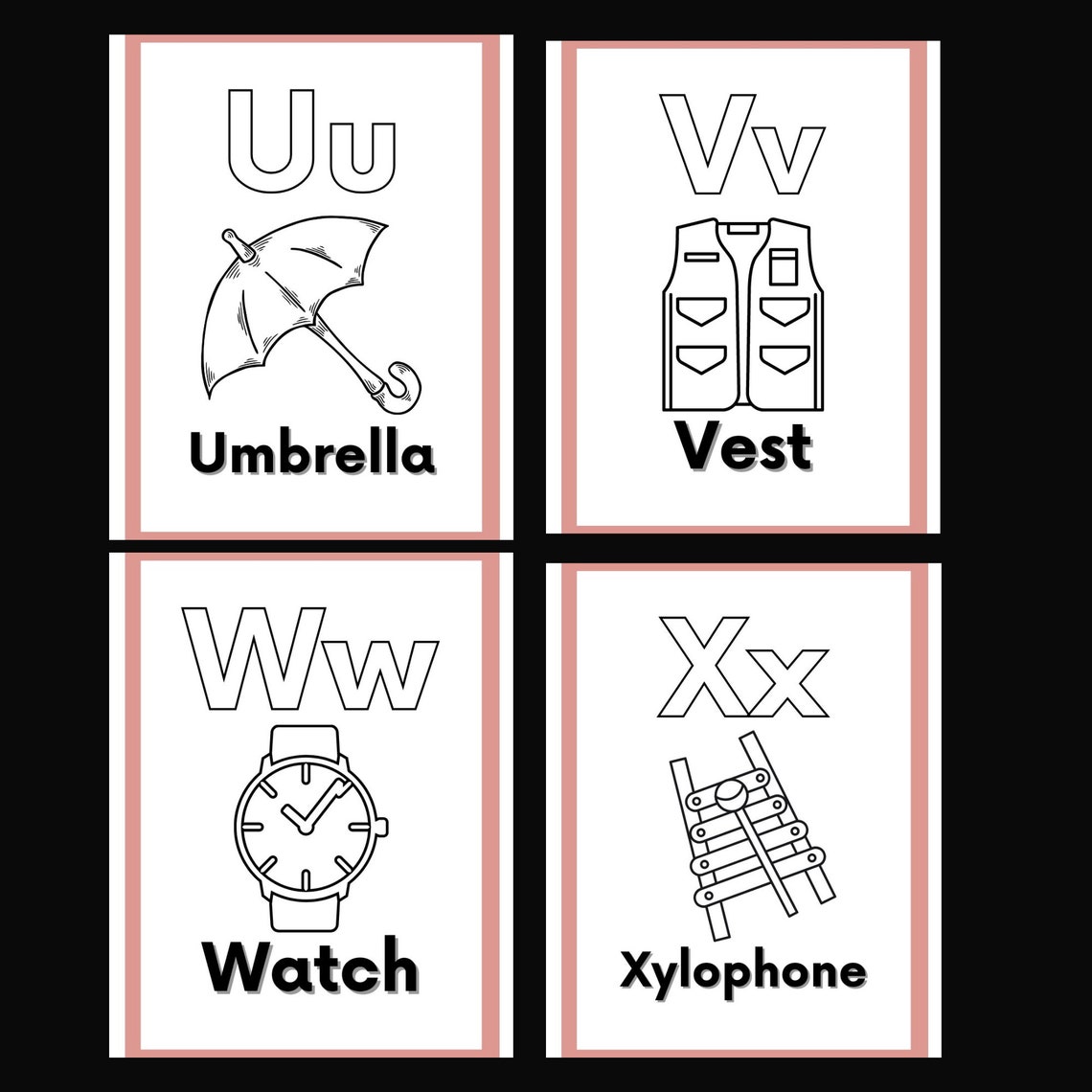 26 Printable Alphabet Coloring Pages Worksheet, 26 Pages Alphabet ...