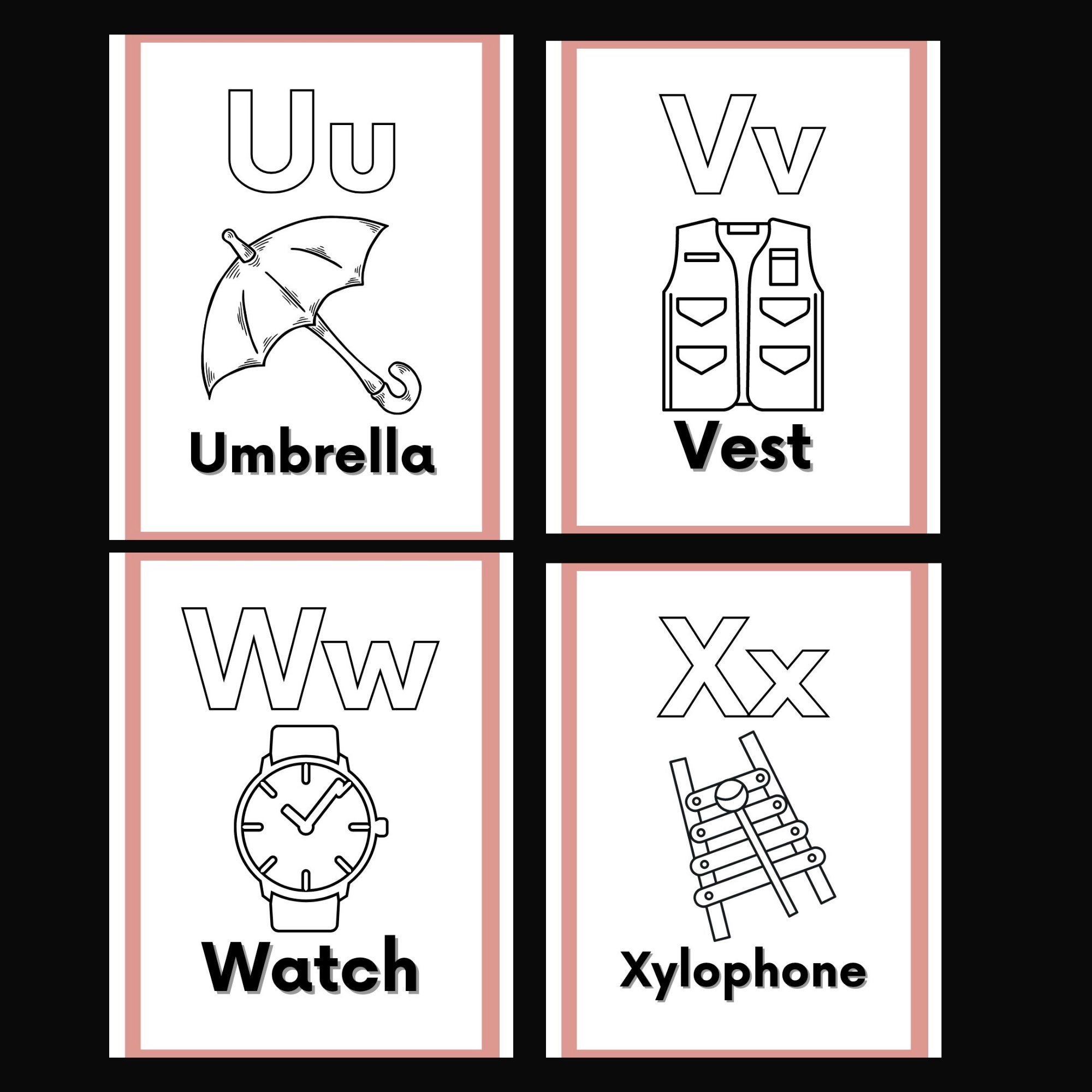 26 Printable Alphabet Coloring Pages Worksheet, 26 Pages Alphabet ...