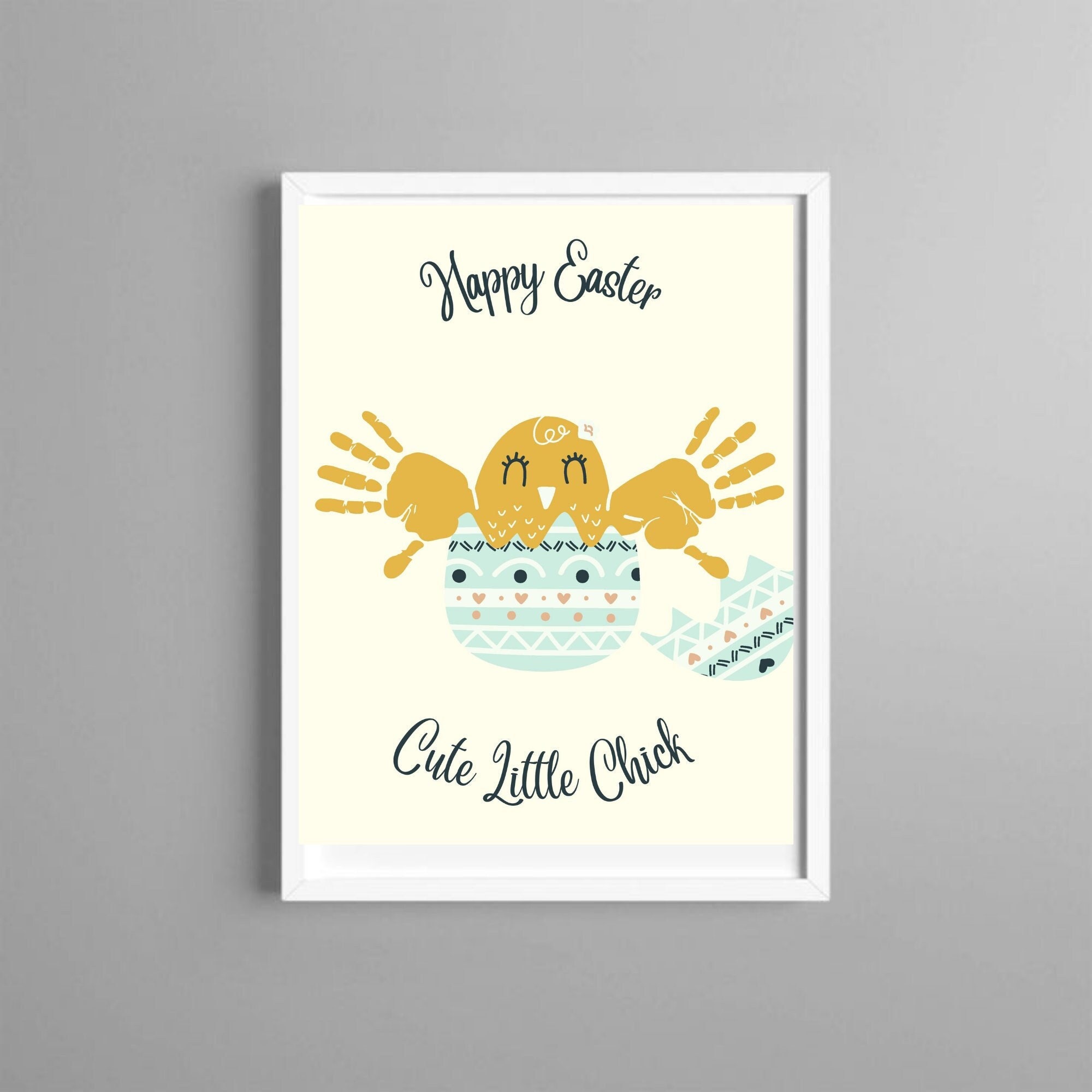 Easter Chicken Handprint Art, Printable, Kids Baby Toddler Handprint ...
