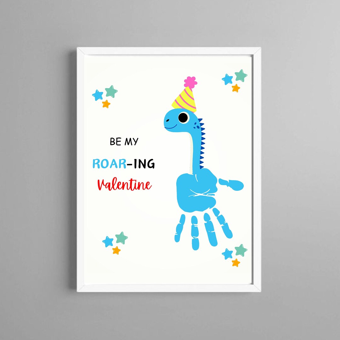 Valentine's Day Handprint Art, Handprint Art Craft for Mom, DIY Craft ...