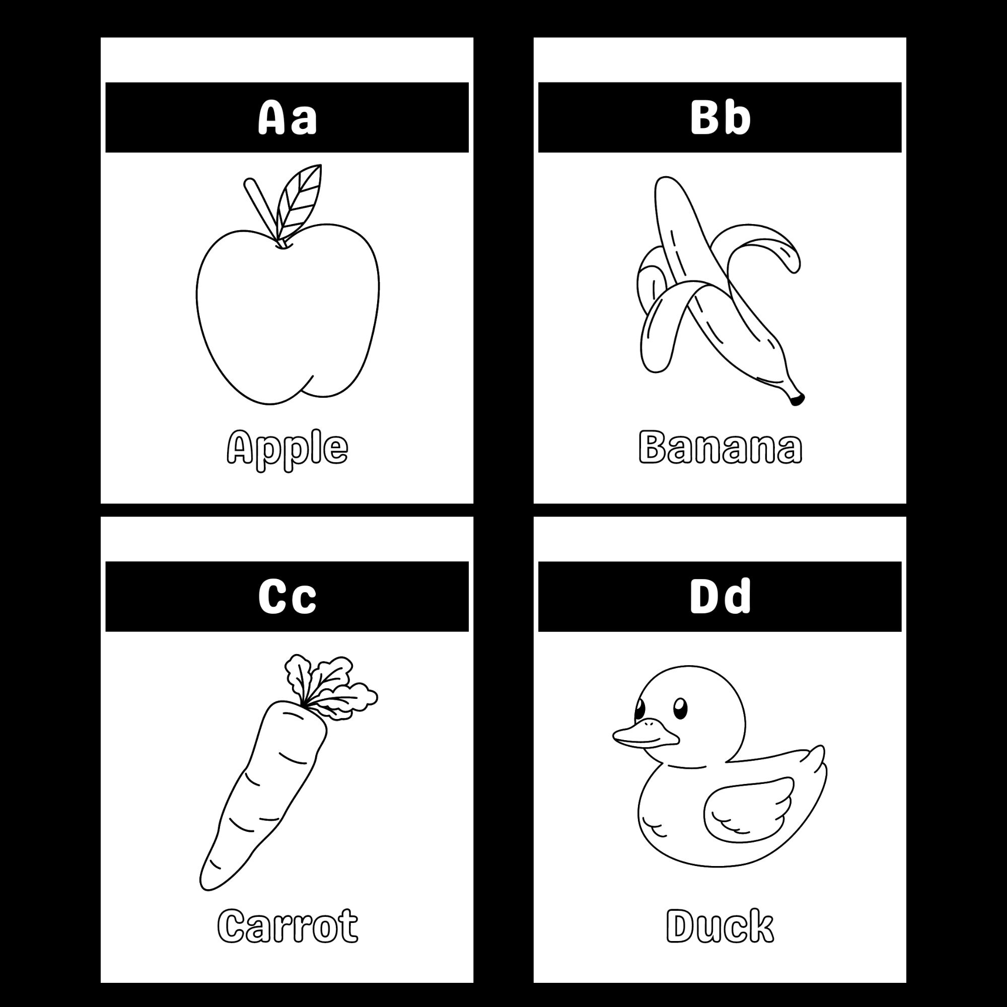 26 Printable Alphabet Coloring Pages Worksheet, 26 Pages Alphabet ...