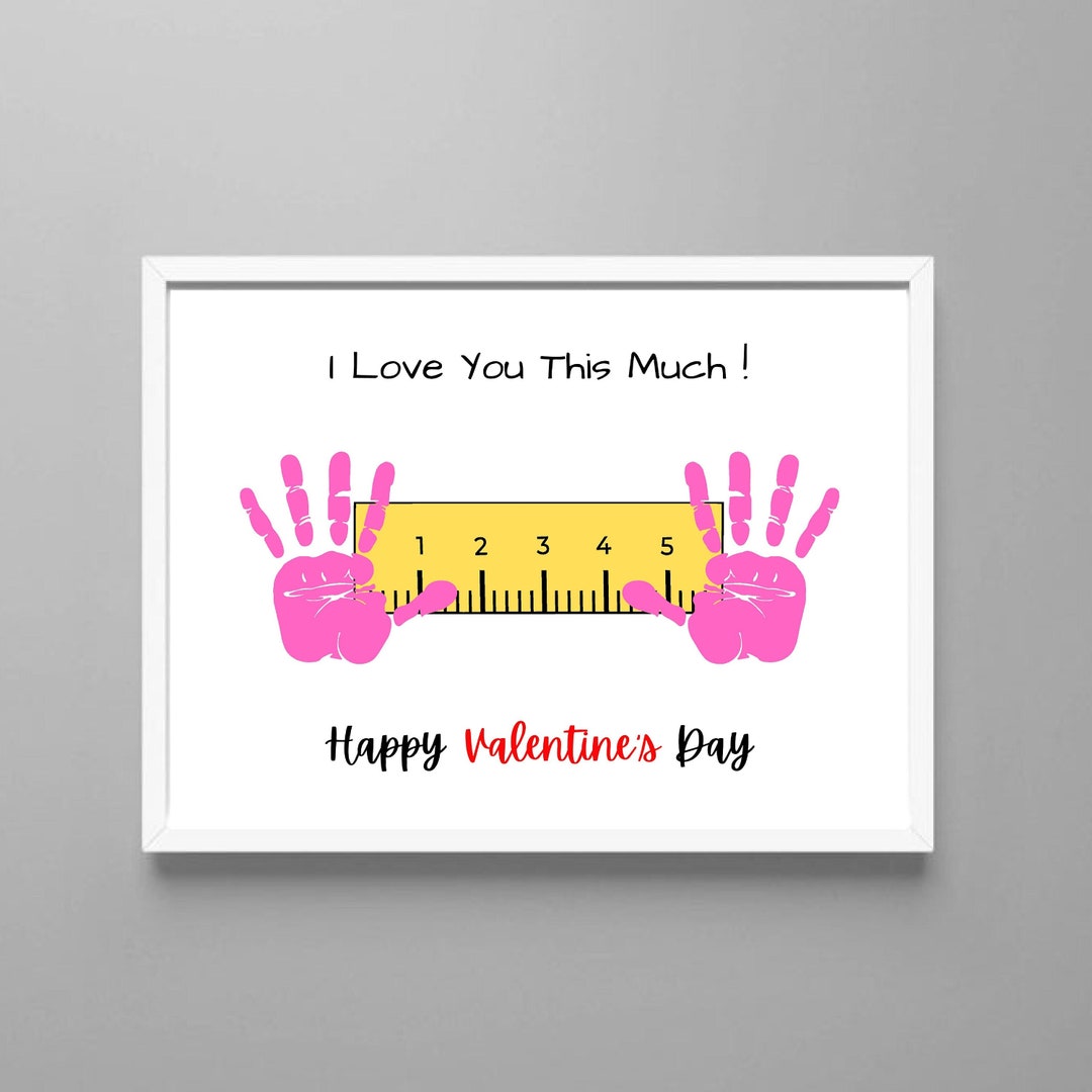 Valentine's Day Handprint Art, I Love You This Much Handprint Art Craft ...