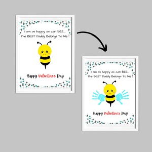 Valentine's Day Handprint Art, BEE My Valentine Handprint Art Craft ...