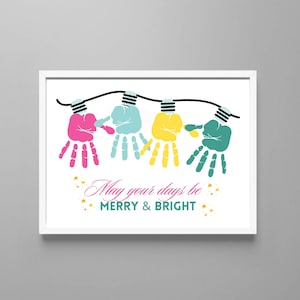 Christmas Handprint Art Bundle Set Xmas Craft Holidays Footprint Gift ...