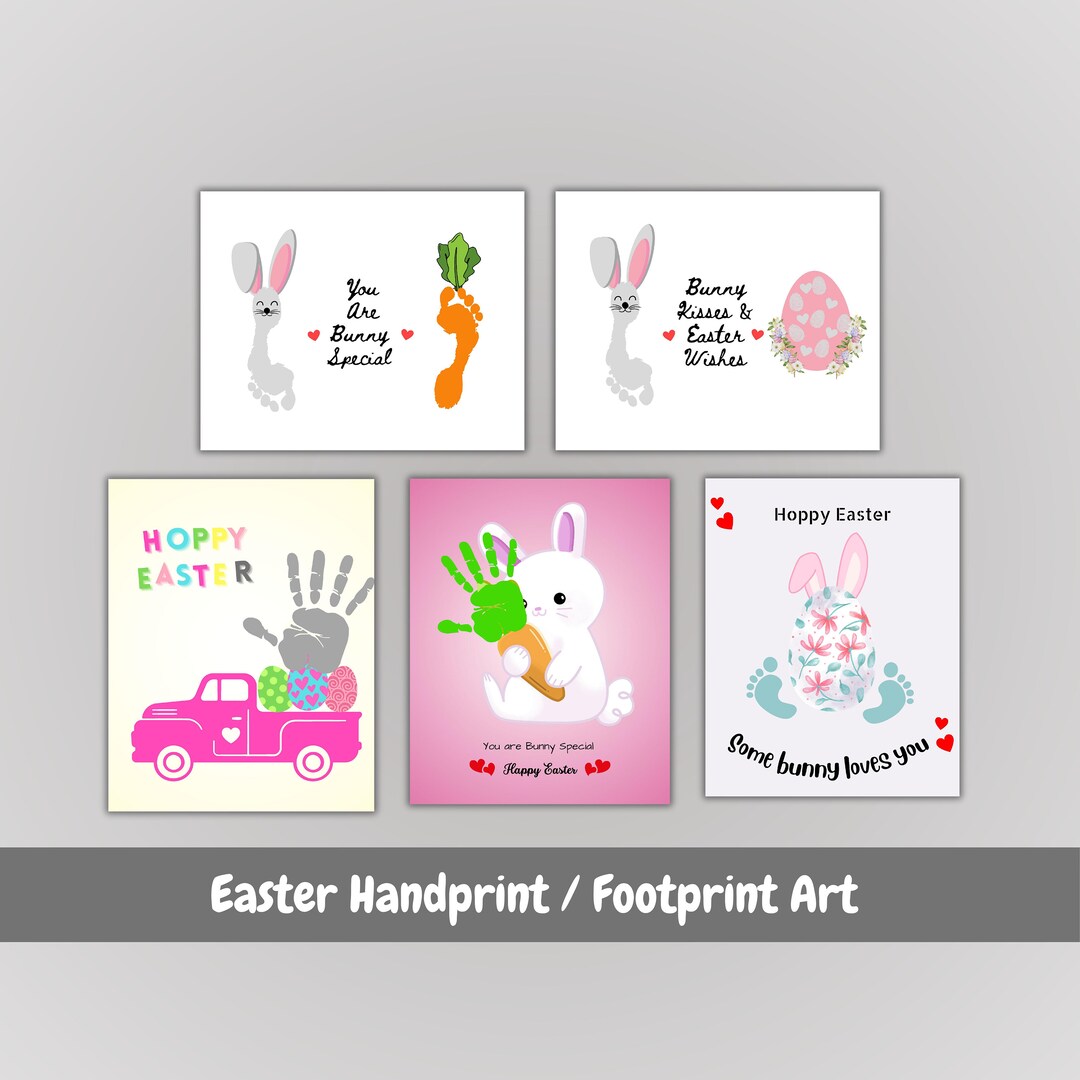 Easter Handprint Footprint Bundle Craft, Easter Handprint Art ...
