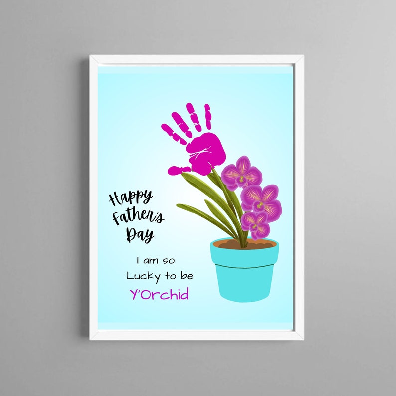 Happy Fathers Day Handprint Craft Art, Keepsake Gift for Daddy, Fathers ...