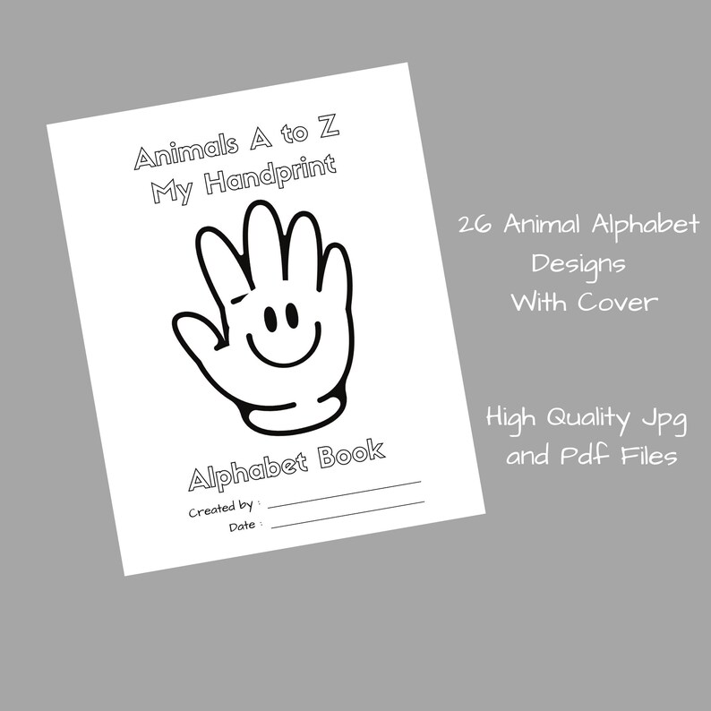 26 Alphabet Handprint Craft Art, Animal Alphabet, Baby Toddler Child ...