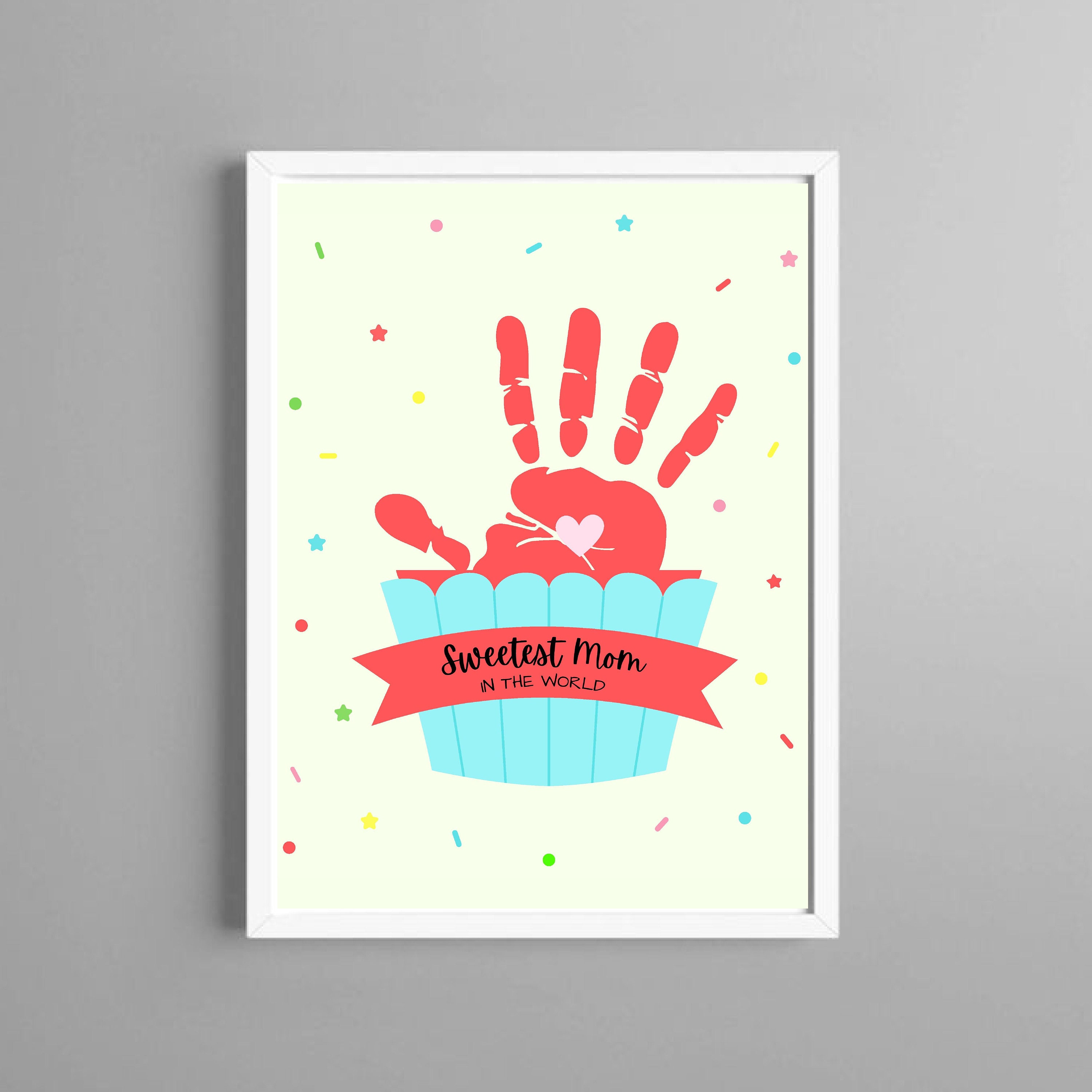 Happy Mothers Day Handprint Craft Art, Keepsake Gift for Mom, Mothers ...