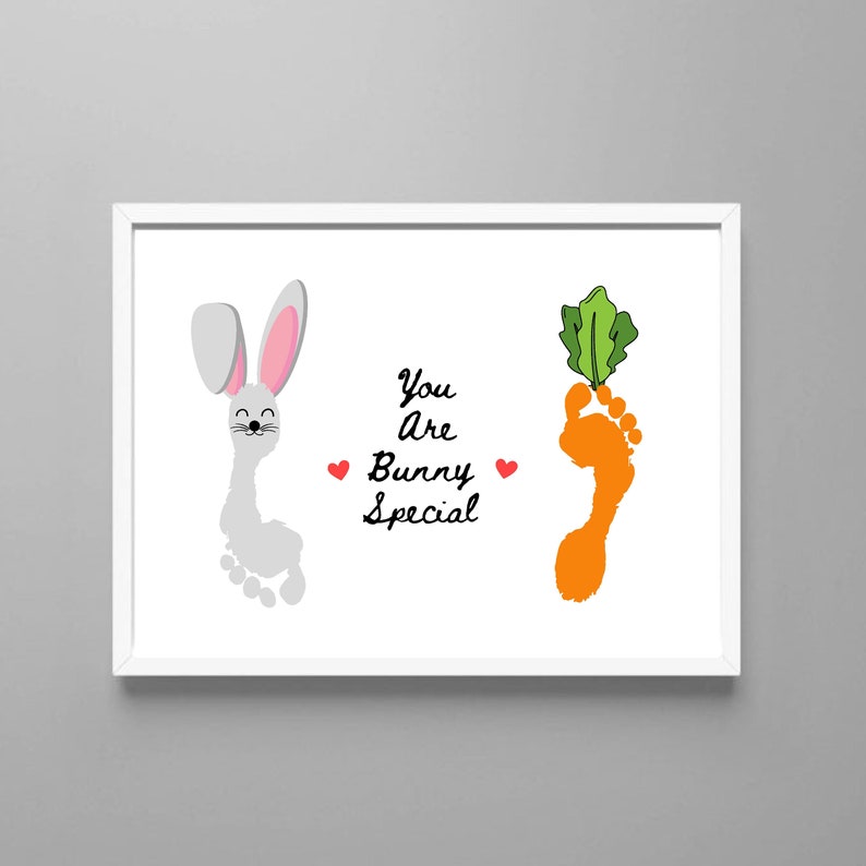 Easter Handprint Art Footprint Easter Eggs Bunny DIY Printable Craft ...