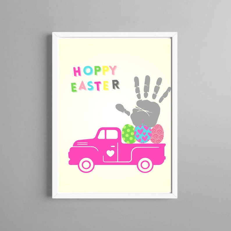 Easter Handprint Art, Printable Easter Bunny Handprint Footprint Craft ...