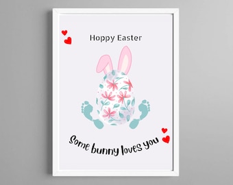 Easter Handprint Crafts for Kids Infant Toddler Baby, Bunny Footprint ...