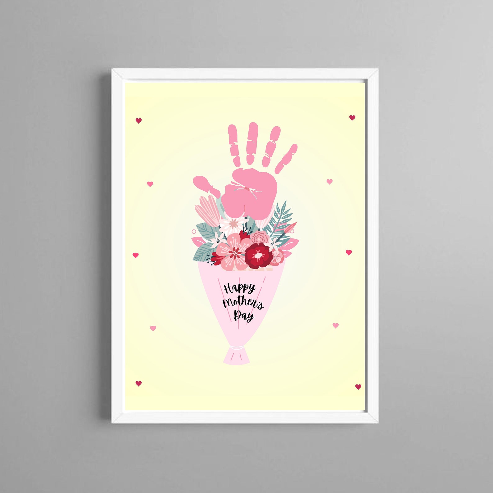 Happy Mothers Day Handprint Craft Art, Keepsake Gift for Mom, Mothers ...