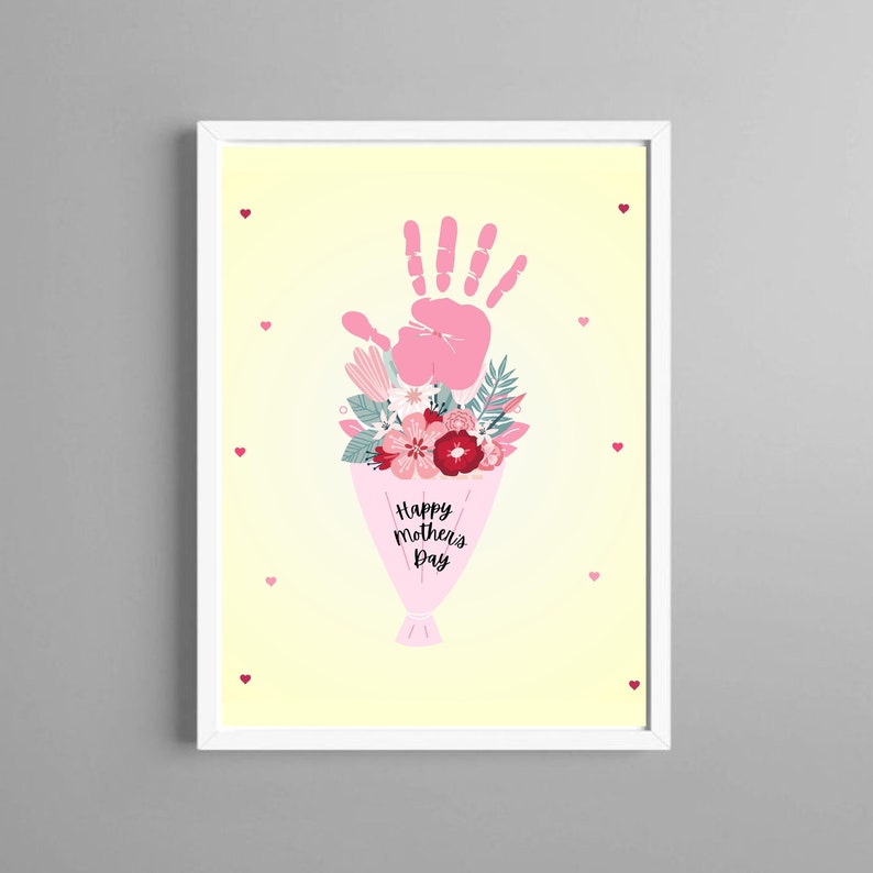 Happy Mothers Day Handprint Craft Art, Keepsake Gift for Mom, Mothers ...