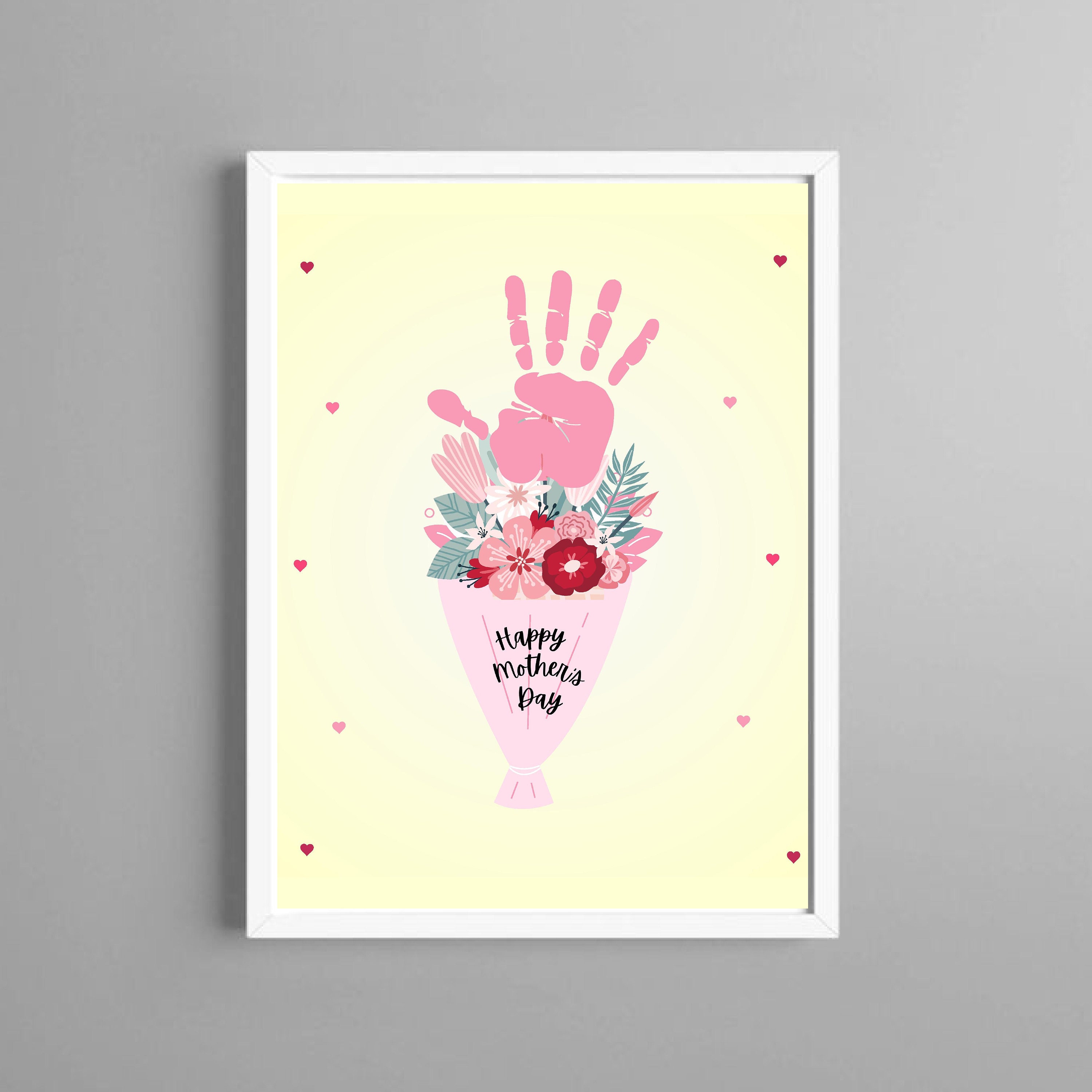 Happy Mothers Day Handprint Craft Art, Keepsake Gift for Mom, Mothers ...