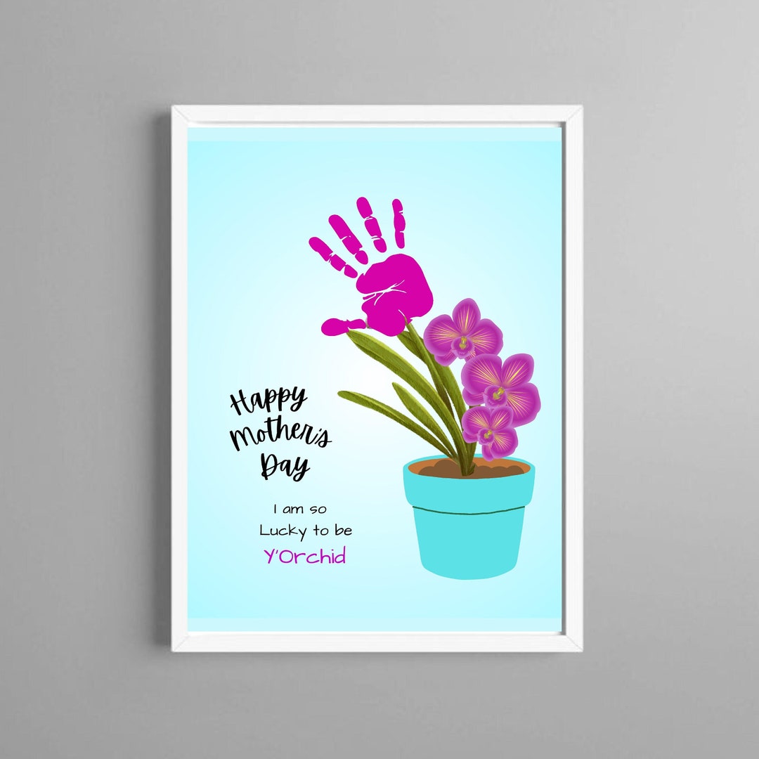 Happy Mothers Day Handprint Craft Art, Flower Handprint Art, Mom Mum ...