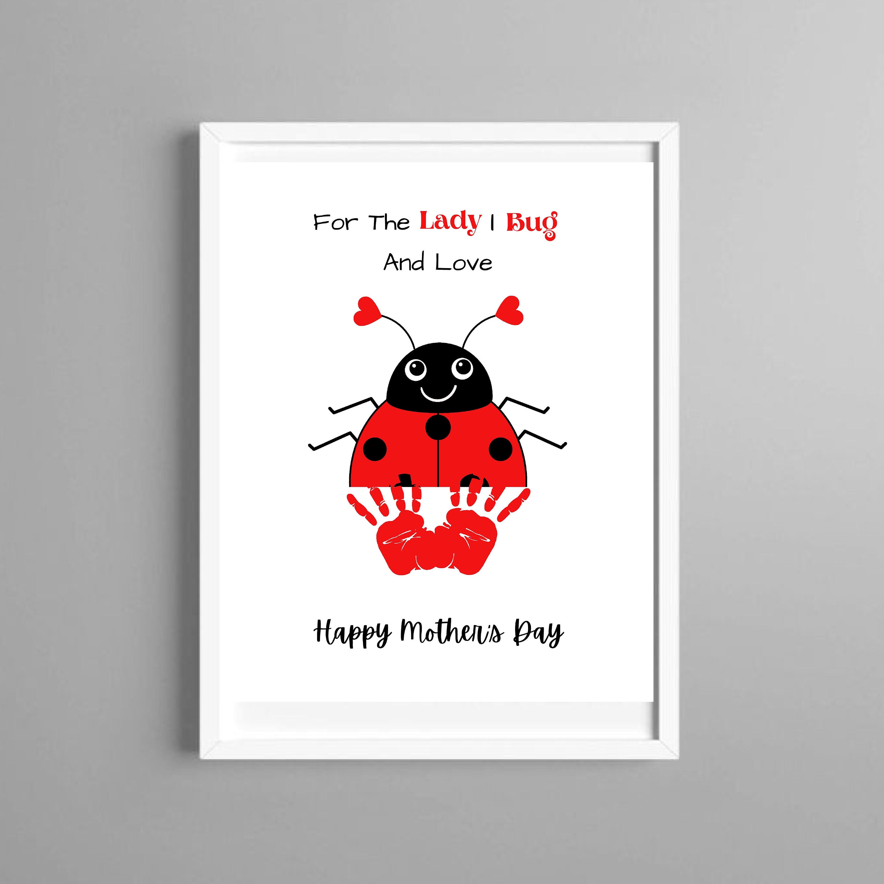 Happy Mothers Day Handprint Craft Art, I Love You This Much, Mom Mum ...