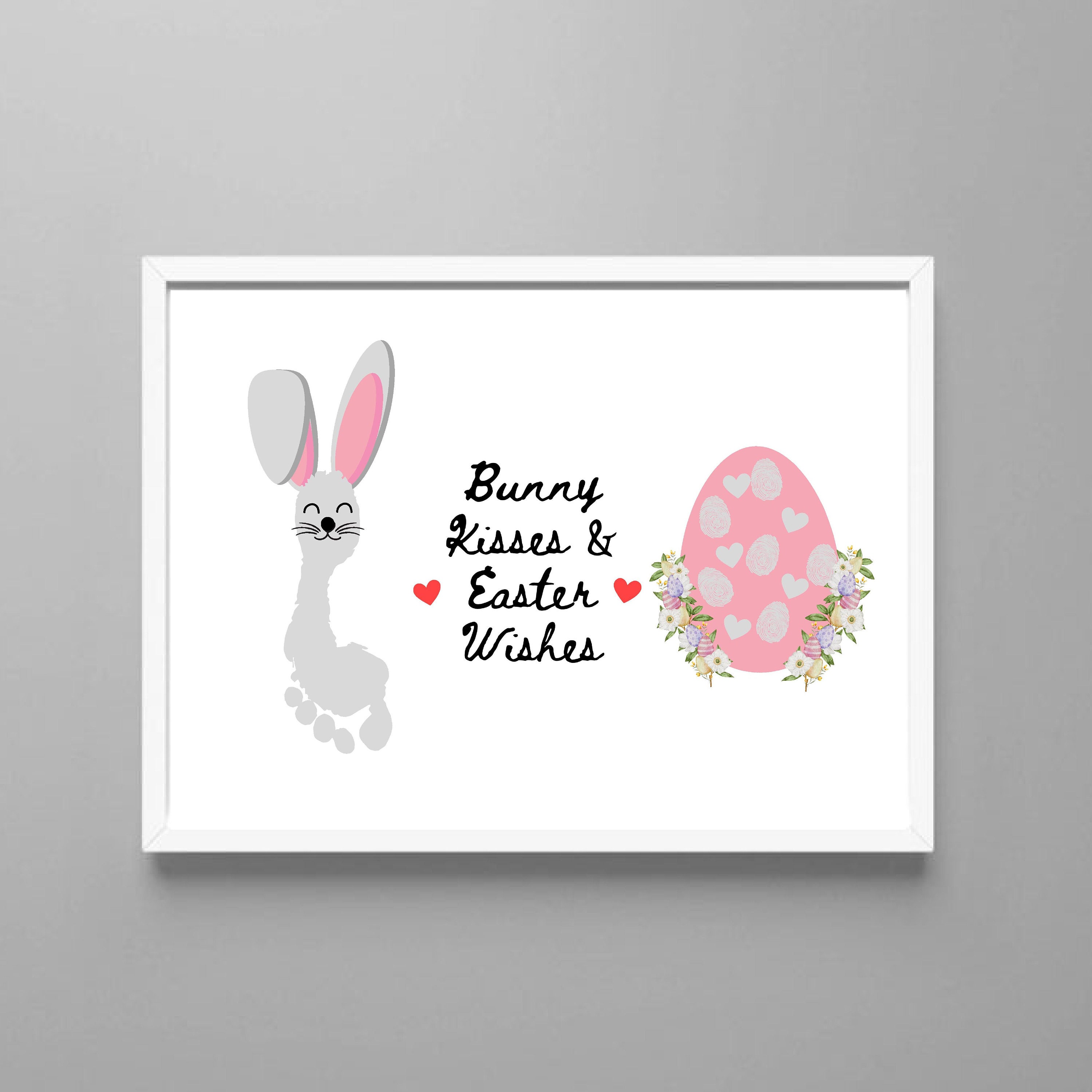Easter Handprint Art Footprint Easter Eggs Bunny DIY Printable Craft ...