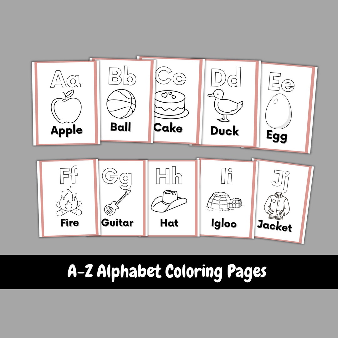 26 Printable Alphabet Coloring Pages Worksheet, 26 Pages Alphabet ...