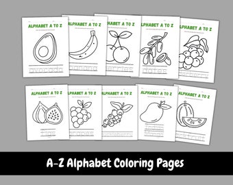 26 Printable Alphabet Cute Coloring Pages Worksheets for Kids ...
