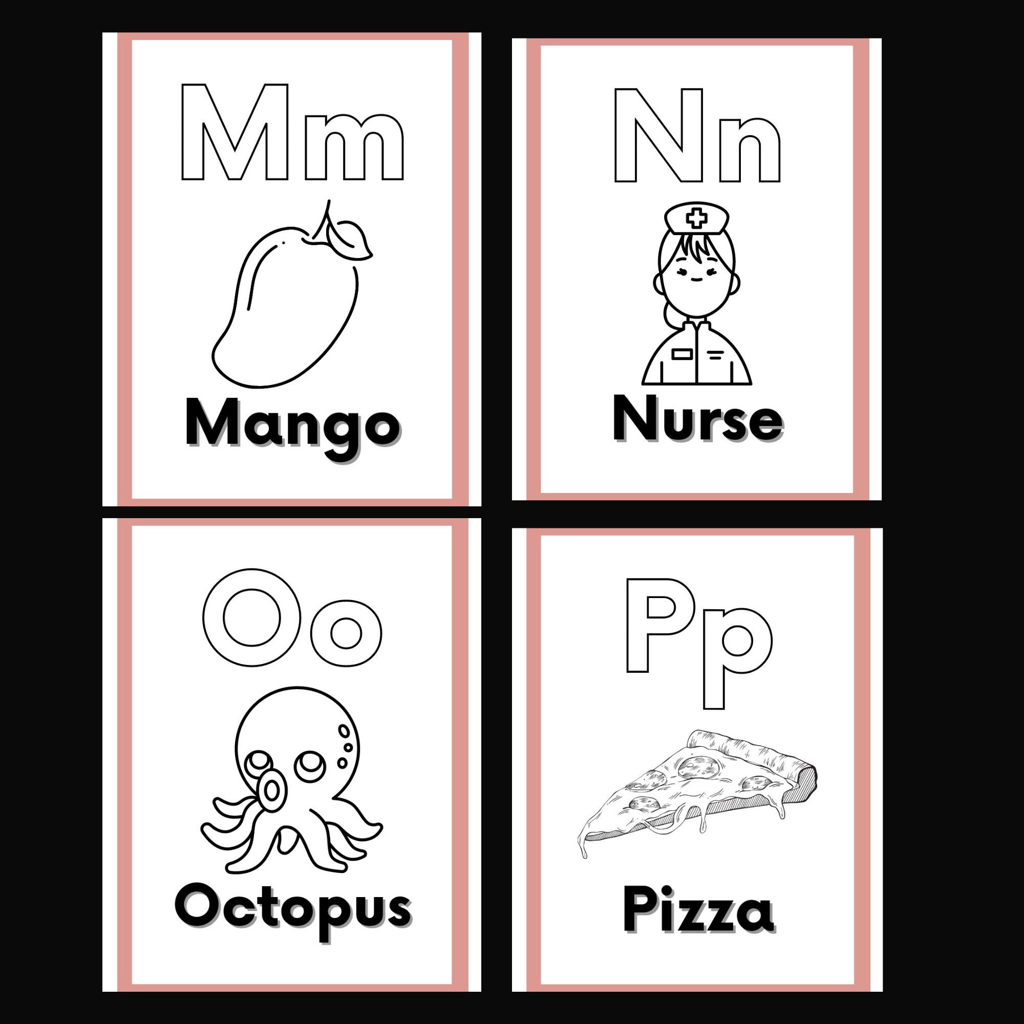 26 Printable Alphabet Coloring Pages Worksheet, 26 Pages Alphabet ...
