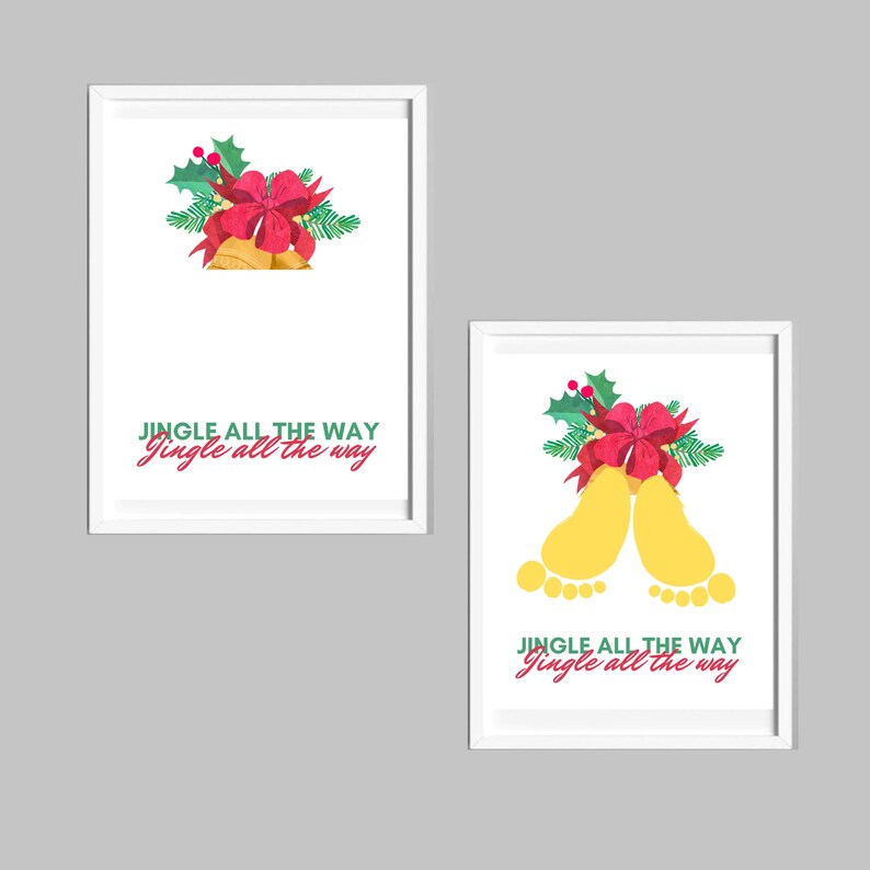 Christmas Handprint Art Bundle Set Xmas Craft Holidays Footprint Gift ...