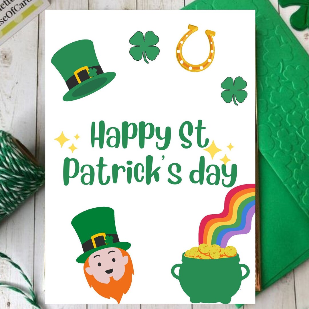St Patrick's Day Card, Shamrock Card, Happy St Patricks Day,irish Cards ...