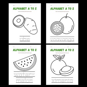 26 Printable Alphabet Coloring Pages Worksheet, 26 Pages Alphabet ...