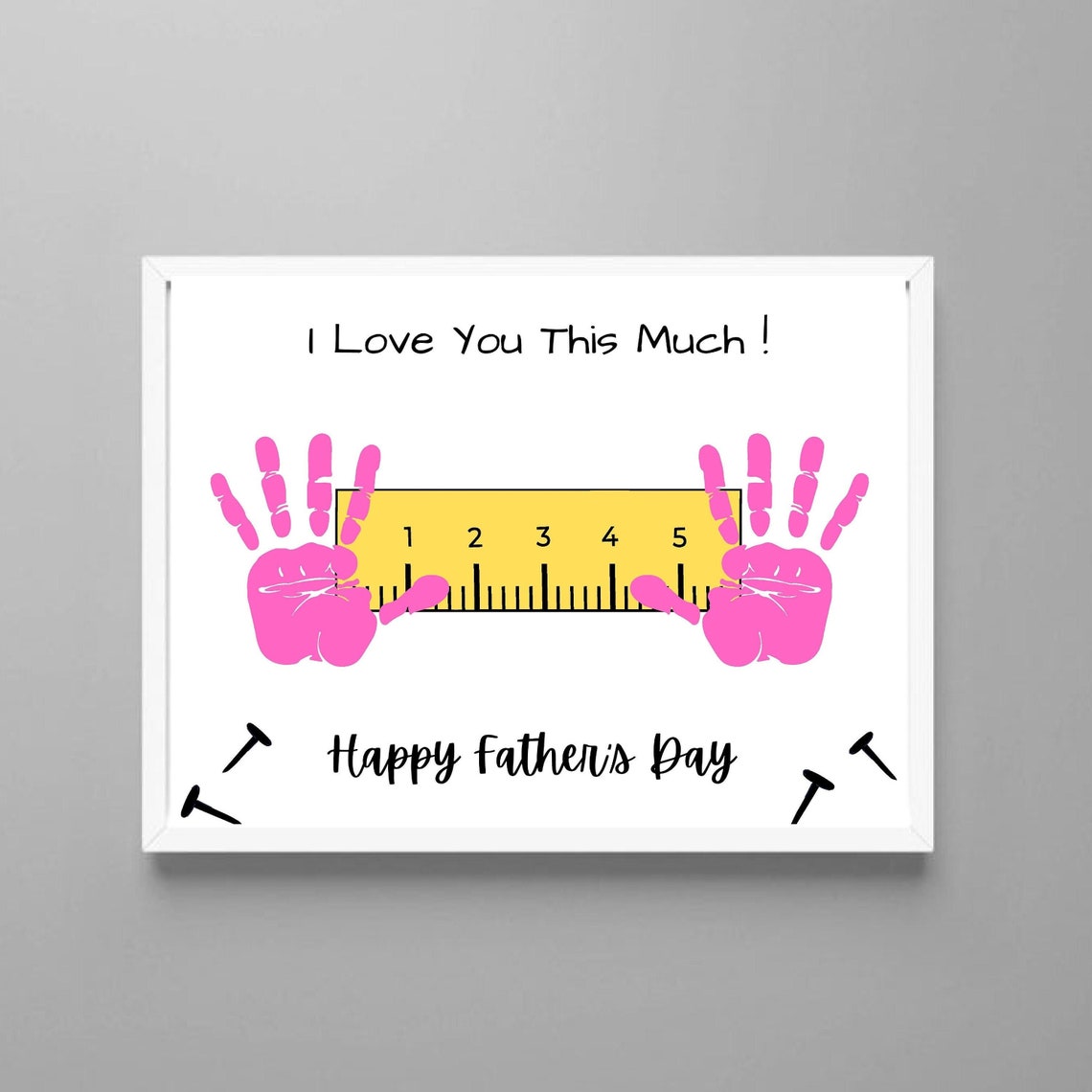 Happy Fathers Day Handprint Craft Art, I Love You This Much, DIY ...
