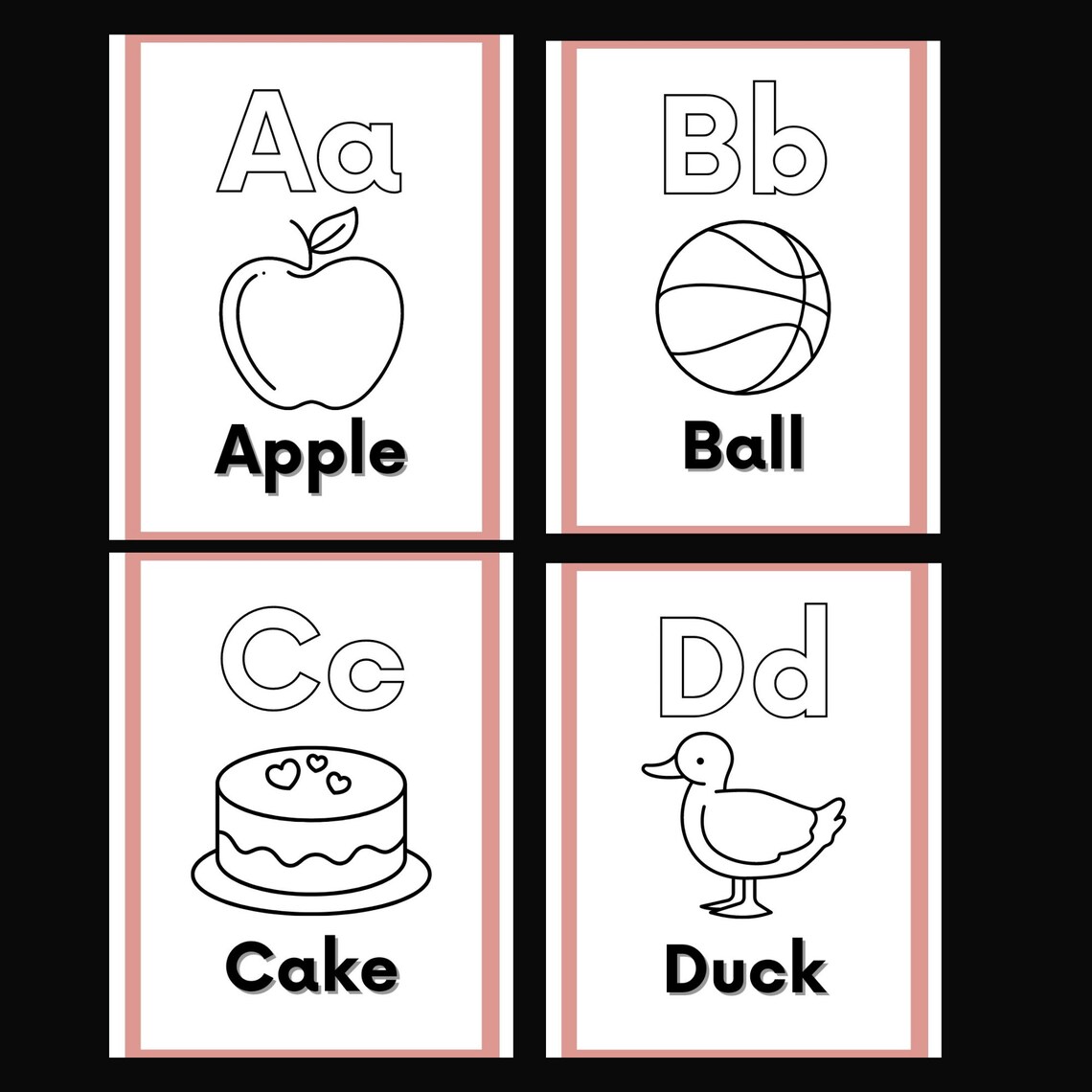 26 Printable Alphabet Coloring Pages Worksheet, 26 Pages Alphabet ...