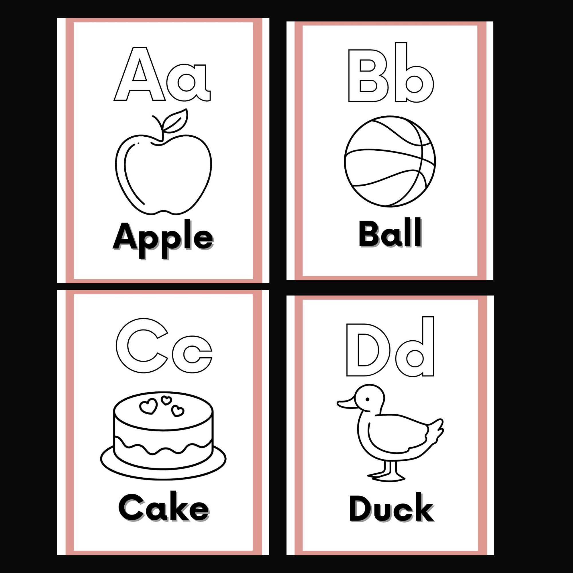 26 Printable Alphabet Coloring Pages Worksheet, 26 Pages Alphabet ...
