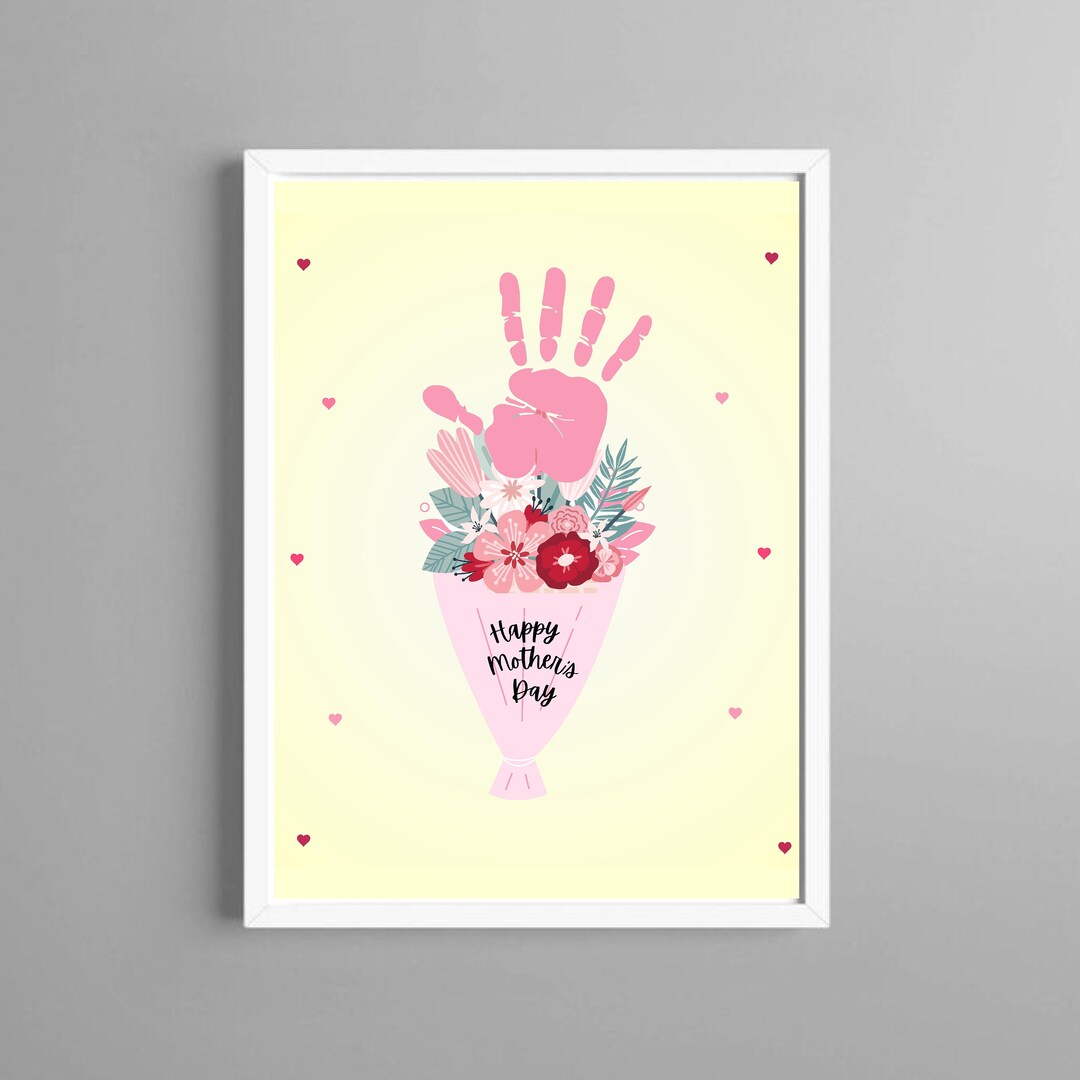 Happy Mothers Day Handprint Craft Art, Keepsake Gift for Mom, Mothers ...