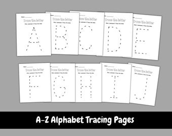 Alphabet Tracing, Worksheets, 26 Printable Uppercase, Preschool ...