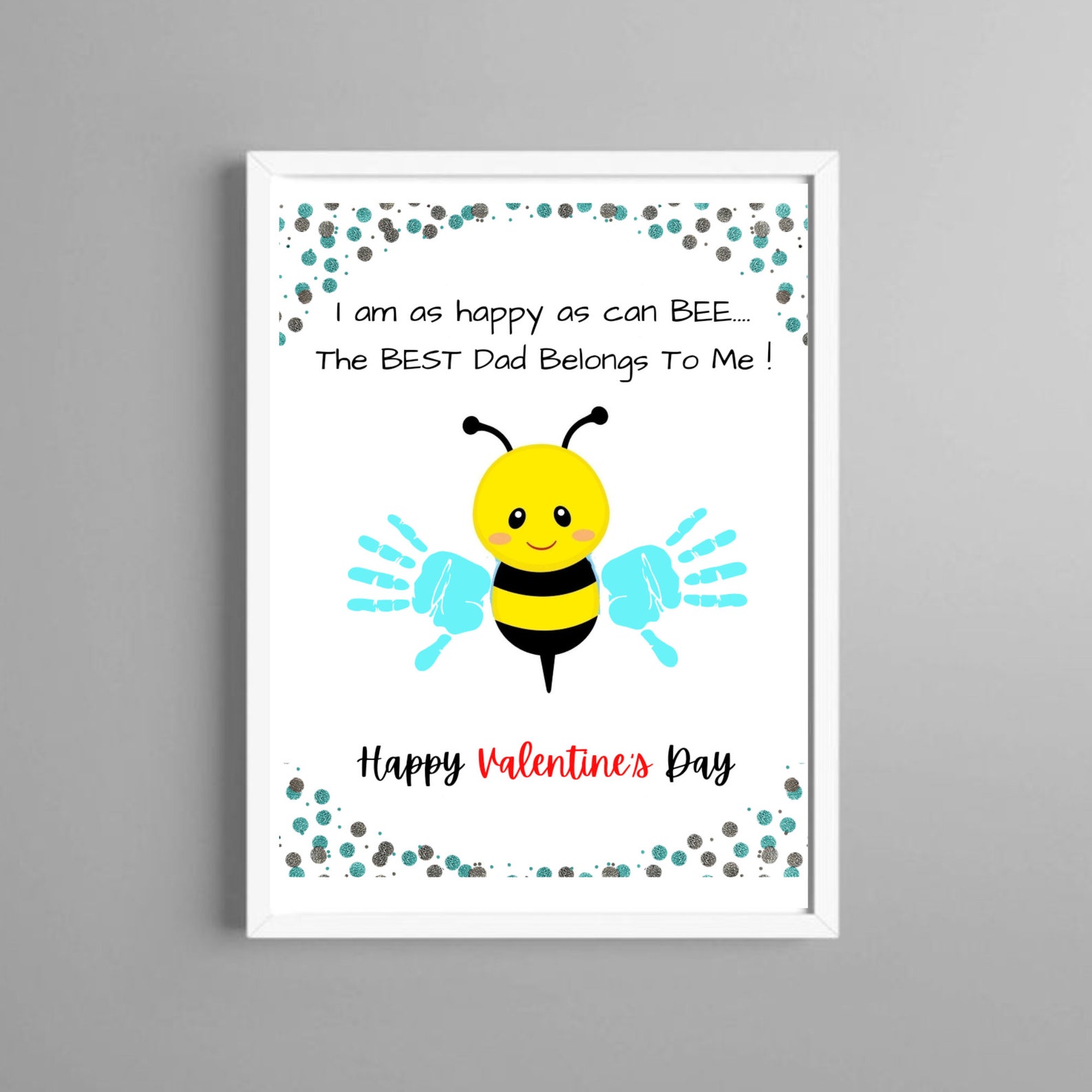 Valentine's Day Handprint Art, BEE My Valentine Handprint Art Craft ...