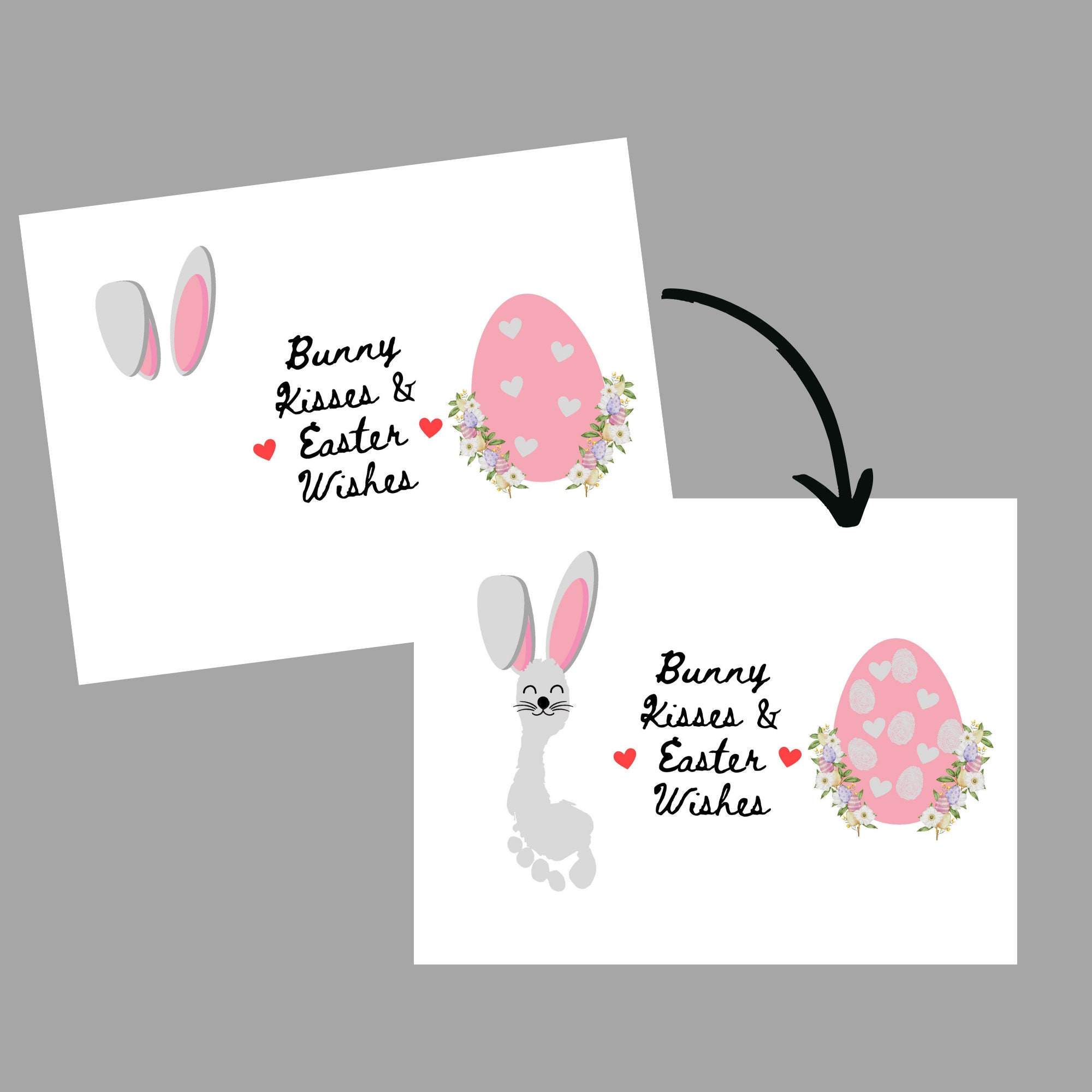Easter Handprint Art Footprint Easter Eggs Bunny DIY Printable Craft ...