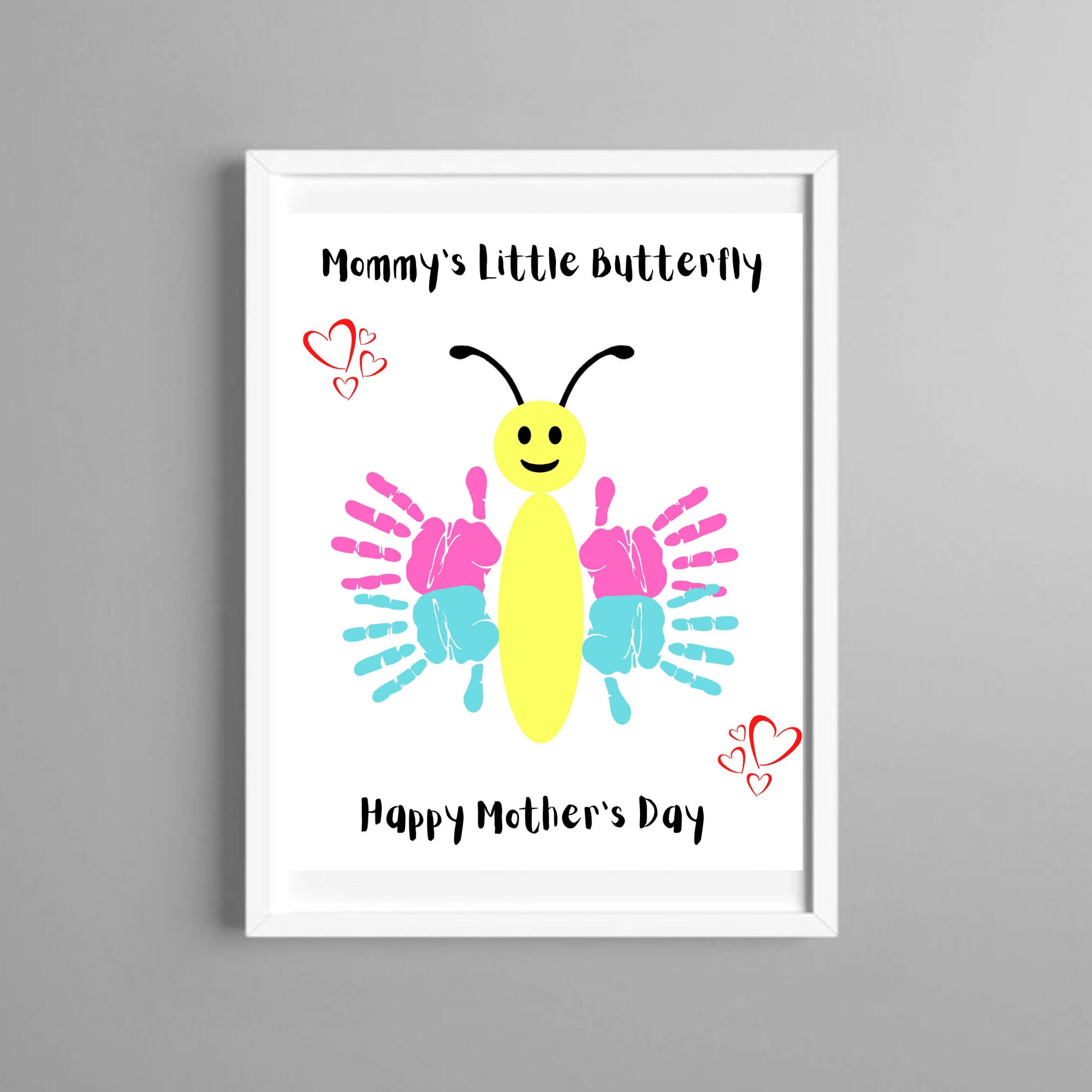 Happy Mothers Day Handprint Craft Art, Keepsake Gift for Mom, Mothers ...