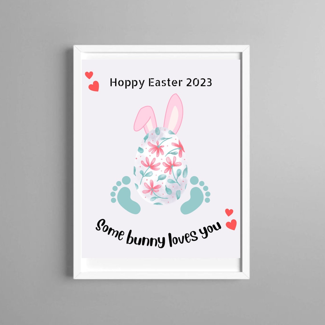 Easter Handprint Art, Printable Easter Bunny Handprint Footprint Craft ...