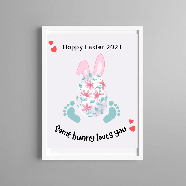Easter Handprint Art, Printable Easter Bunny Handprint Footprint Craft ...